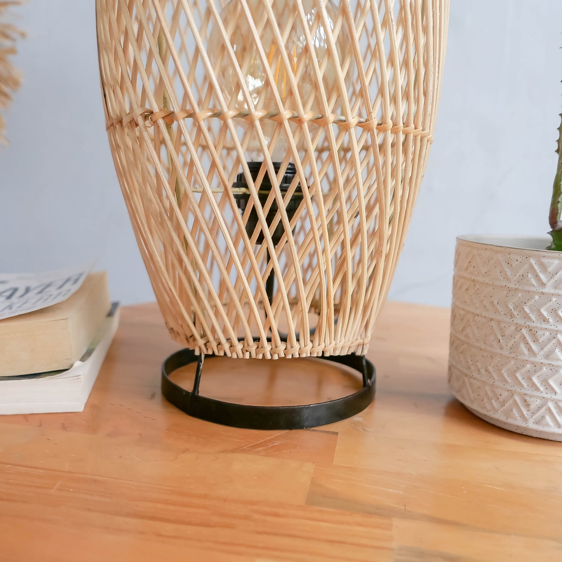 Handmade Rattan Lamp Shade for Table Lamp MUNA Wicker Table - Etsy