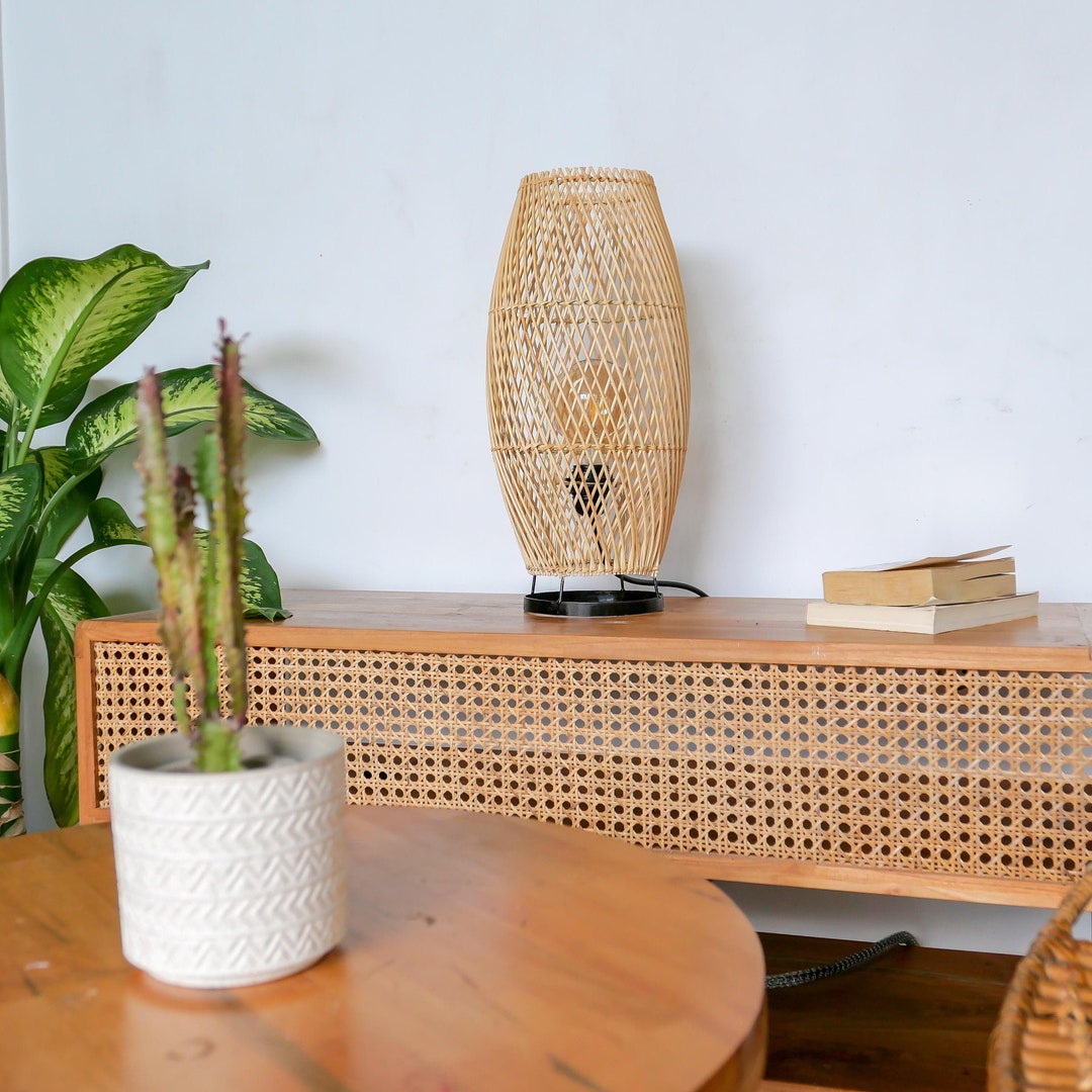 Handmade Rattan Lamp Shade for Table Lamp MUNA | Wicker Table Lamp ...