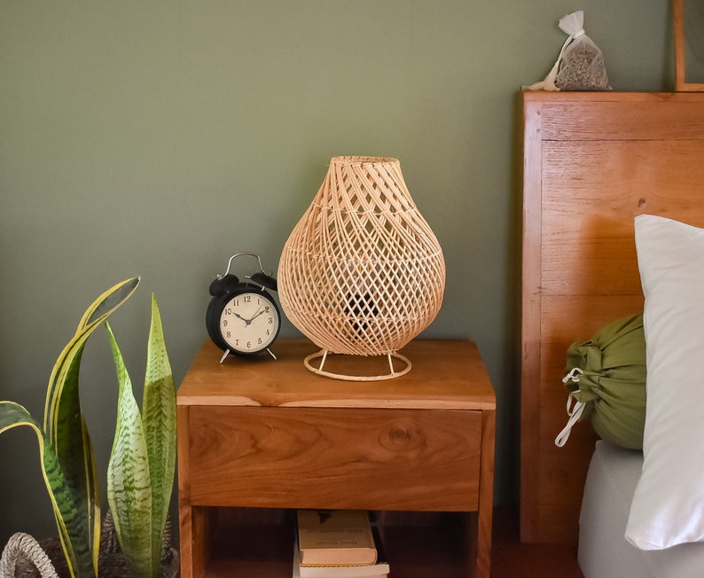Handmade Rattan Table Lamp Shade TAMBORA | Farmhouse Lampshade ...