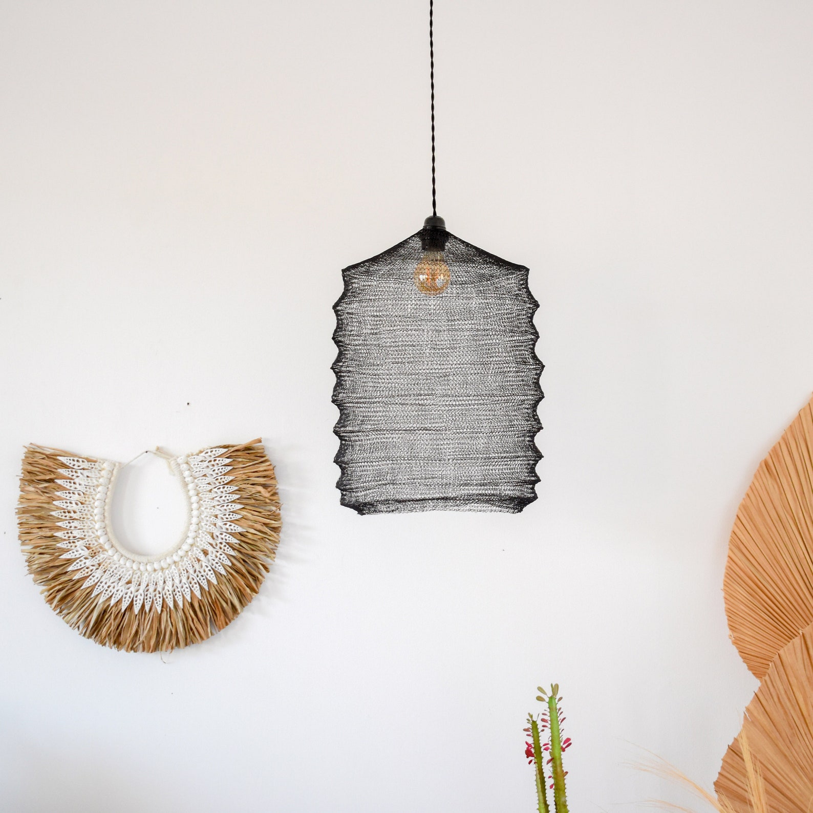 Metal Wire Lampshade WATU Black Wire Mesh Light Fixture - Etsy