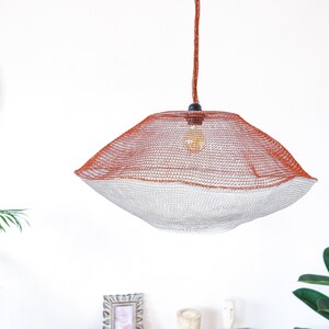 Metal Wire Pendant Lamp Shade DUA | Stainless and Copper Wire Net Light ...