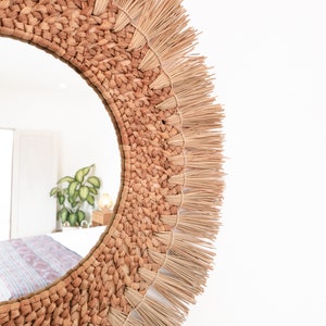 Handmade Decorative Woven Mirror Made From Seagrass and Banana Bark ...