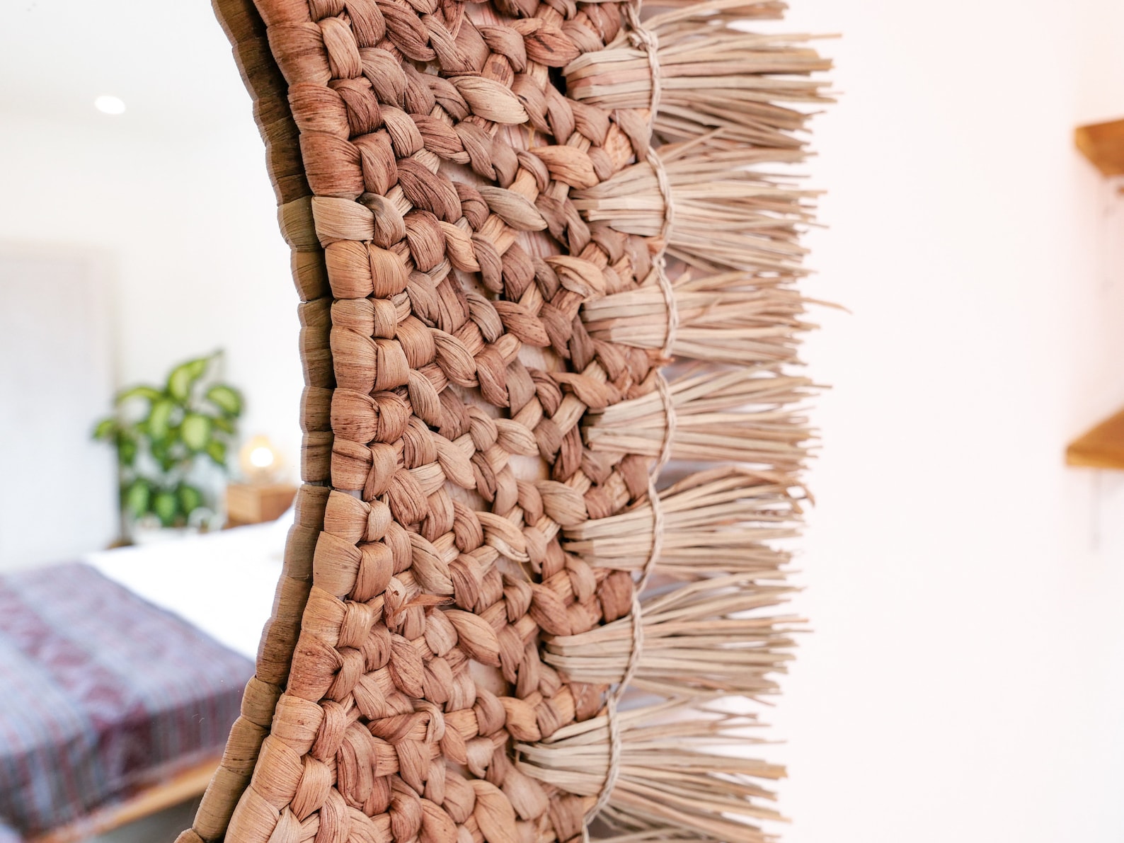Handmade Decorative Woven Mirror Made From Seagrass and Banana Bark ...