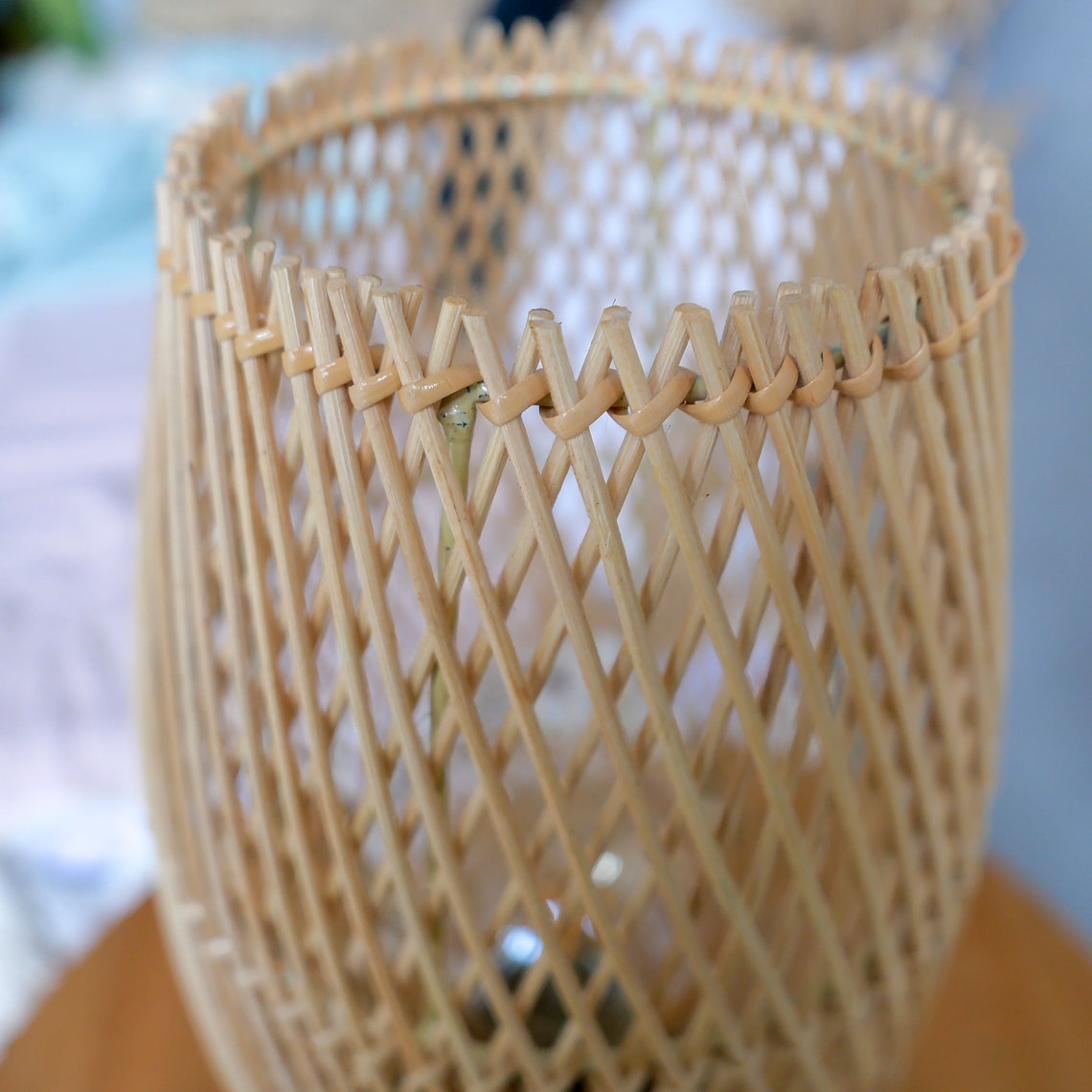Handmade Rattan Lamp Shade for Table Lamp MUNA Wicker Table - Etsy