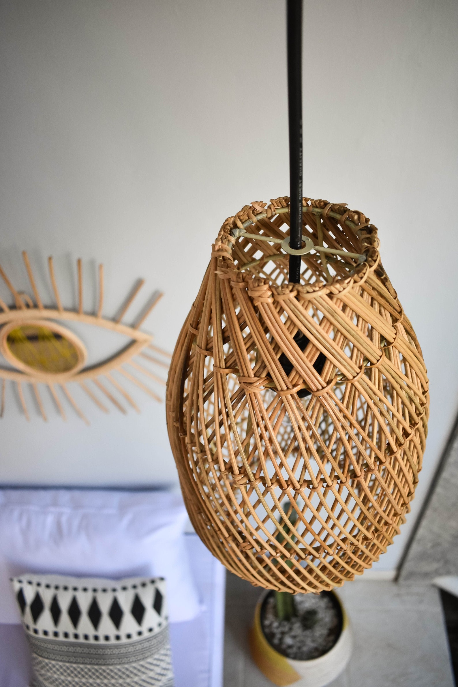 Handmade Rattan Pendant Lamp Shade Maluku Dinner Table - Etsy