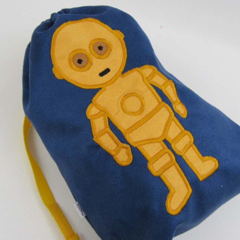 Backpack with C3PO Star Wars backpack with a name bag with | Etsy