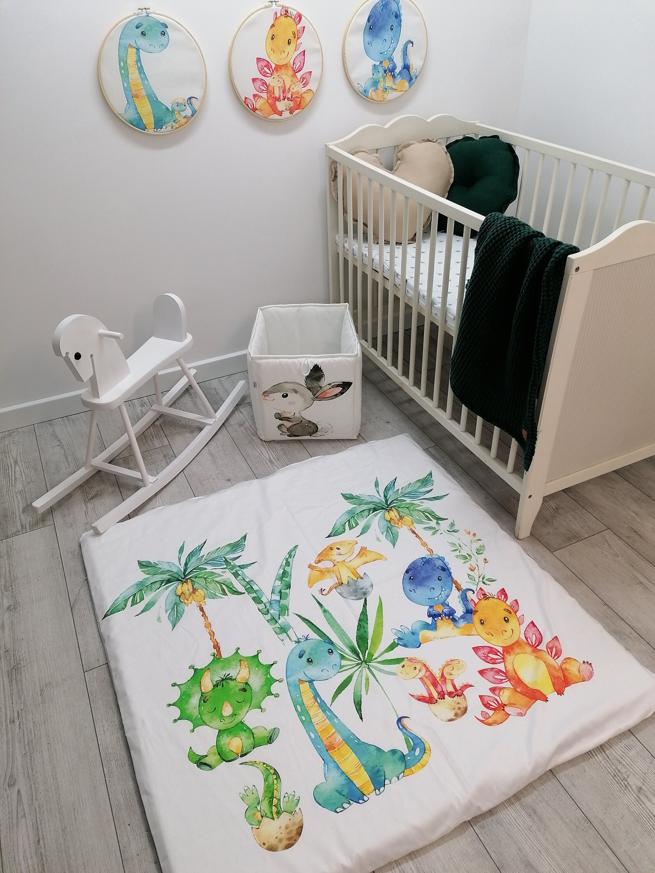 Dinosaur Play Mat Cotton Play Mat Mat With Removable Cover - Etsy UK