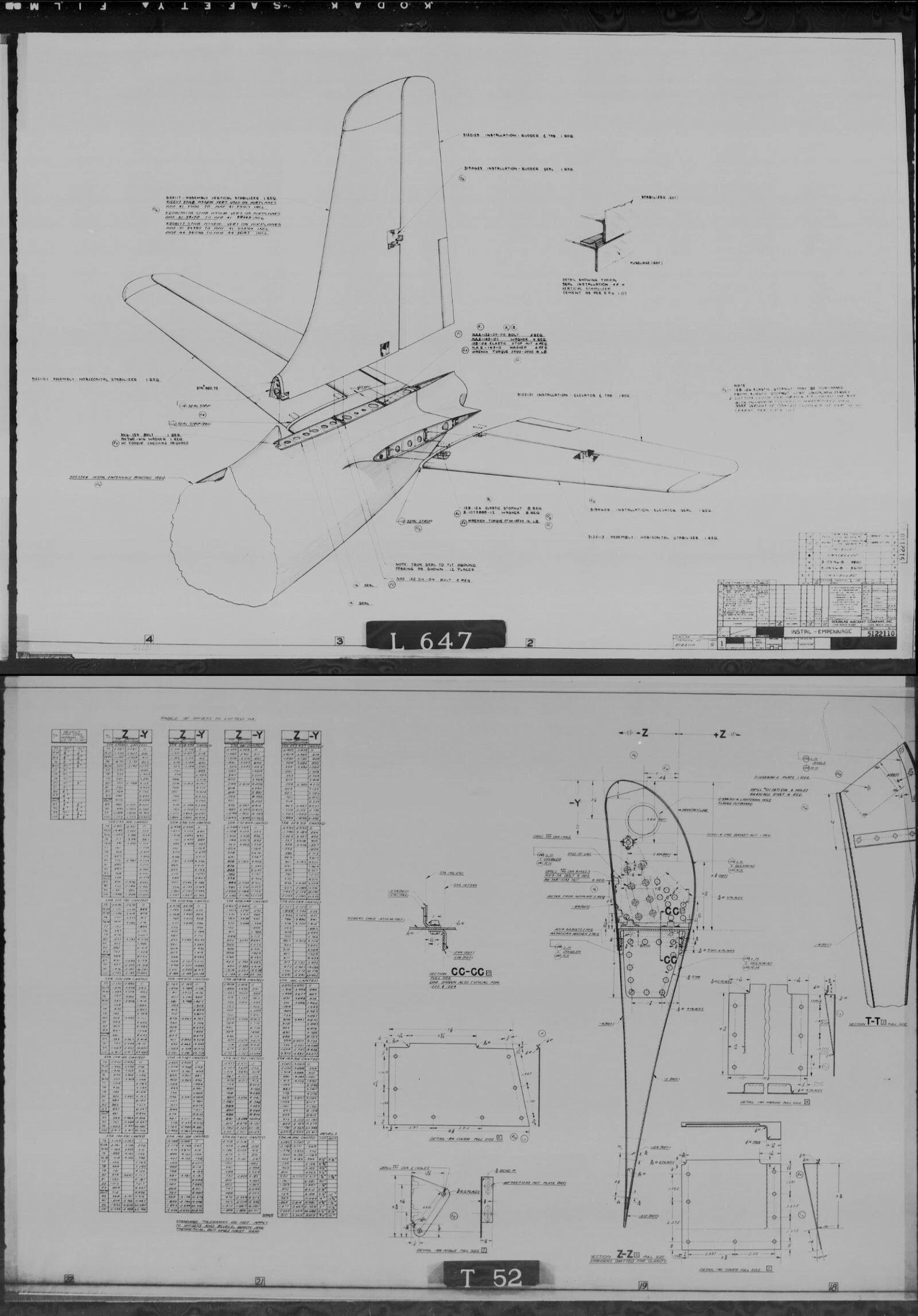 Douglas A-26 Invader 1940's Factory Blueprints WW2 B-26 Original ...