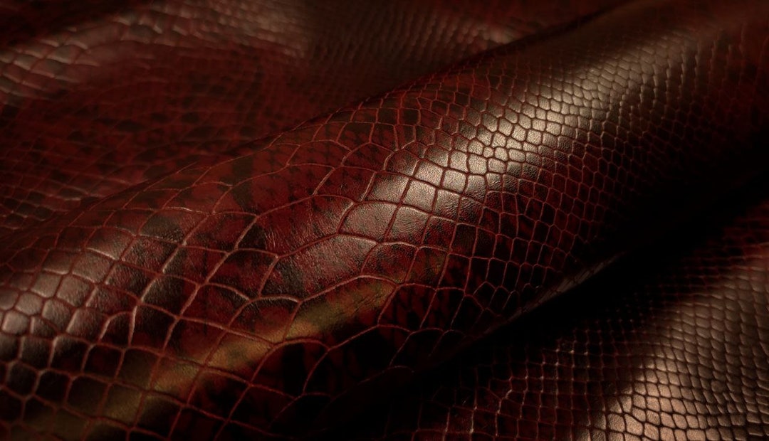 Green Snake Print Leather, Bordo Croco Print, Pyton Emitation Calf Hide ...