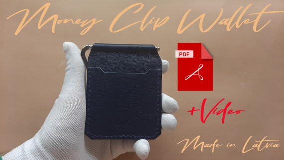 Minimalist leather money clip wallet digital PDF Pattern | Etsy