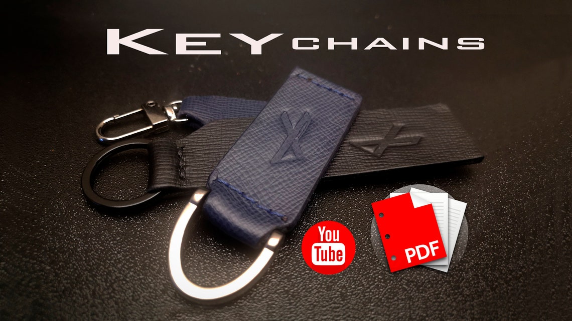 Leather Keychains Digital PDF Pattern Leather Keychain 4 2 | Etsy