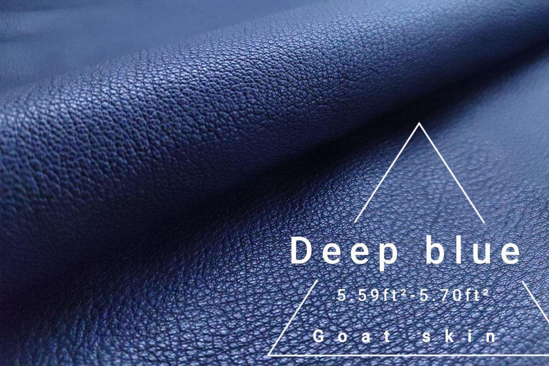 Dark Blue Italian Goat Leather Hide for Crafts and DIY Projects ...