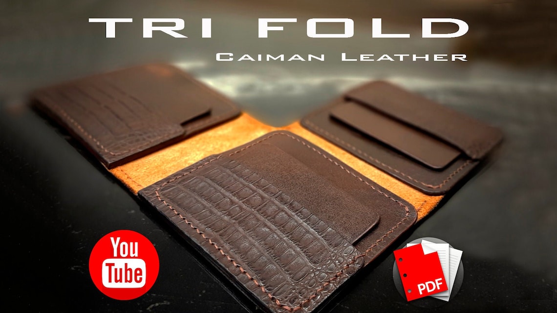 Tri Fold Wallet Digital PDF, Pattern Tri-fold Leather Wallet - Etsy