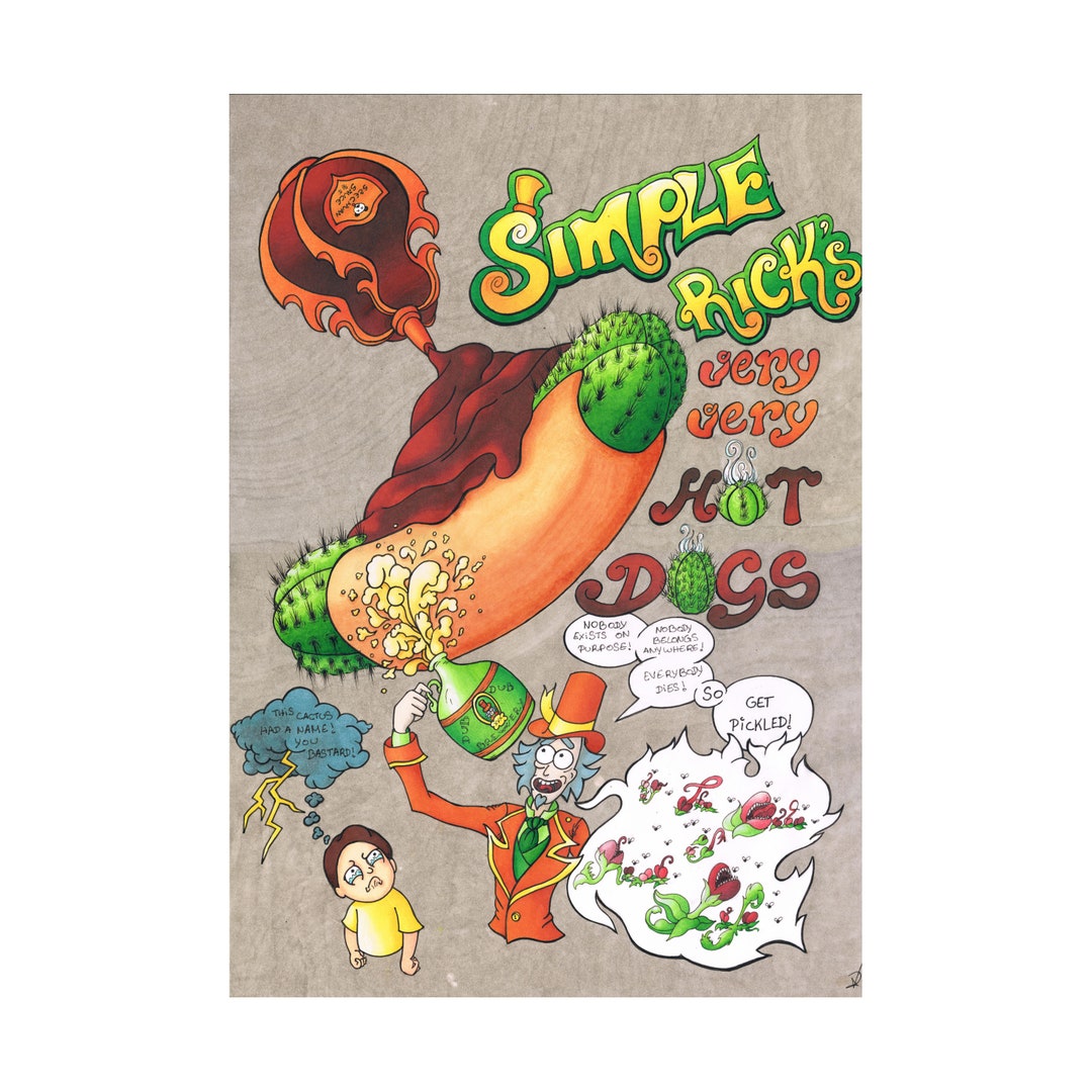 Simple Rick Hot Dog Poster - Etsy