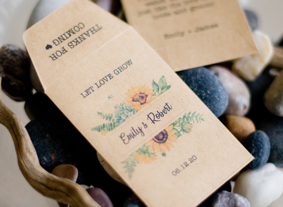 Sunflower Seed Packets Sunflower Seed Wedding Favors Wedding | Etsy