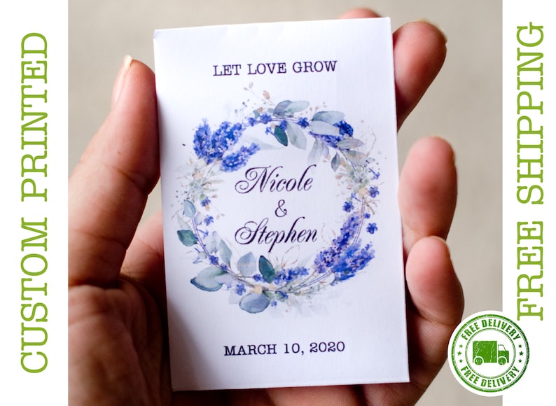 Lavender Greenery Seed Packets Let Love Grow Custom Seed | Etsy