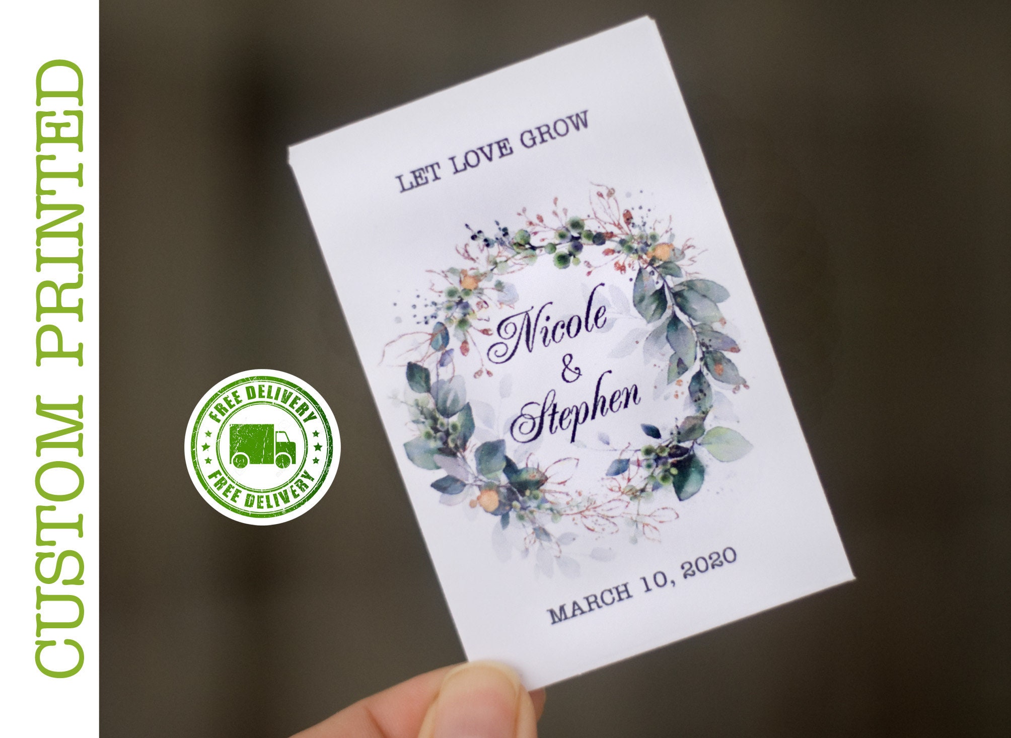 Greenery Seed Packets Custom Seed Packets Let Love Grow | Etsy