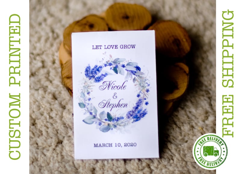 Lavender Greenery Seed Packets Let Love Grow Custom Seed | Etsy