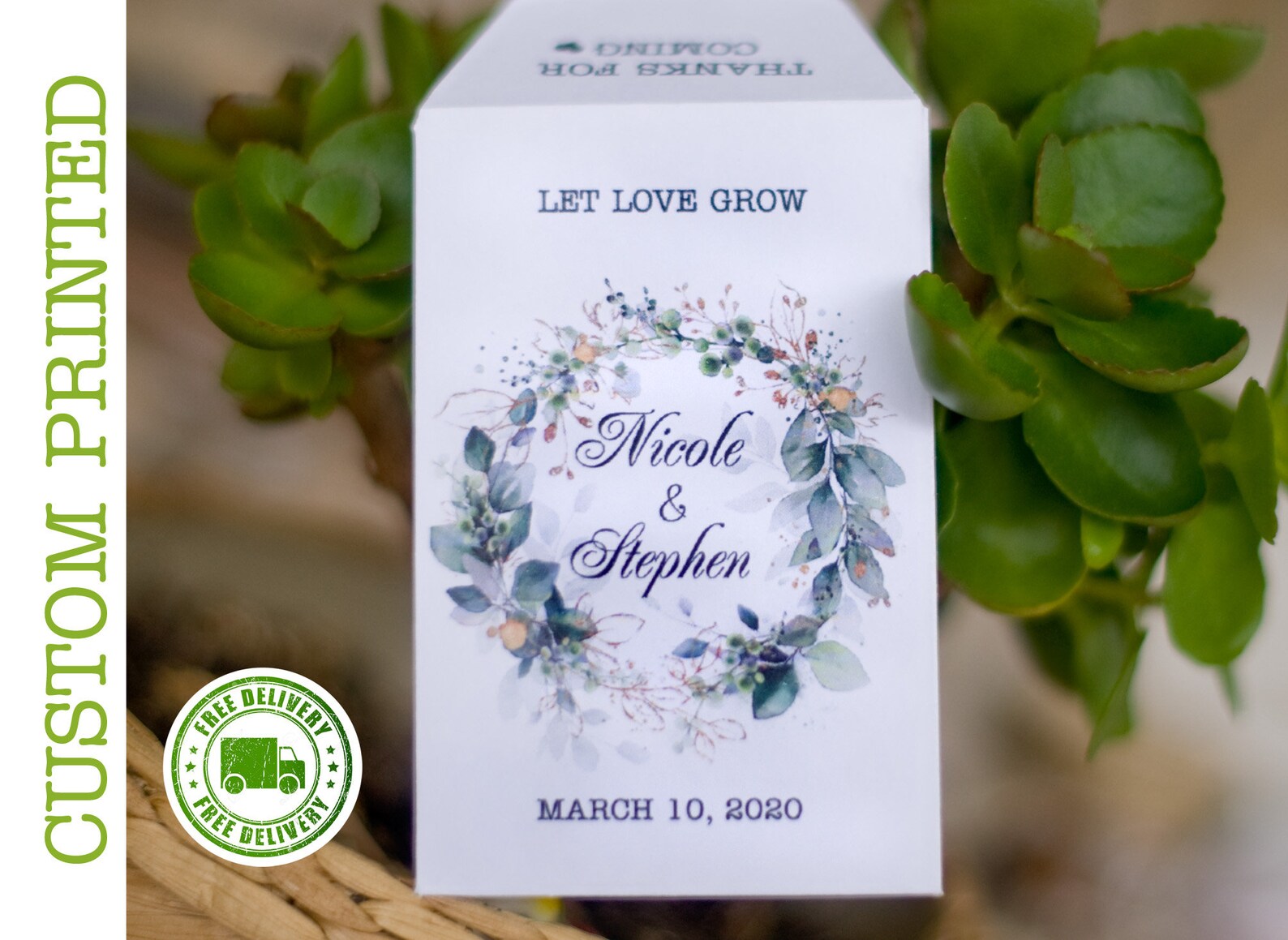 Greenery Seed Packets Custom Seed Packets Let Love Grow | Etsy