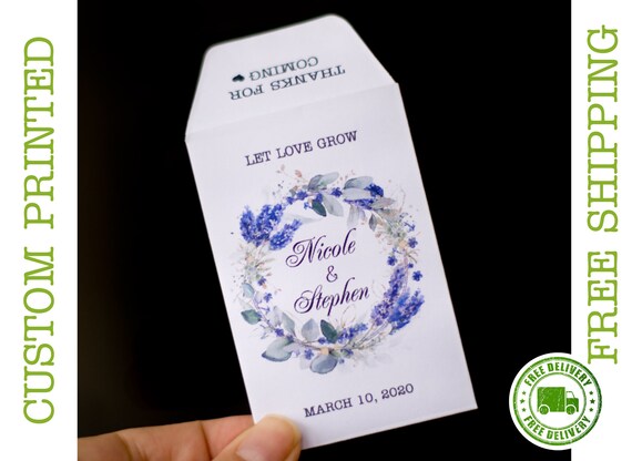 Lavender Greenery Seed Packets Let Love Grow Custom Seed | Etsy