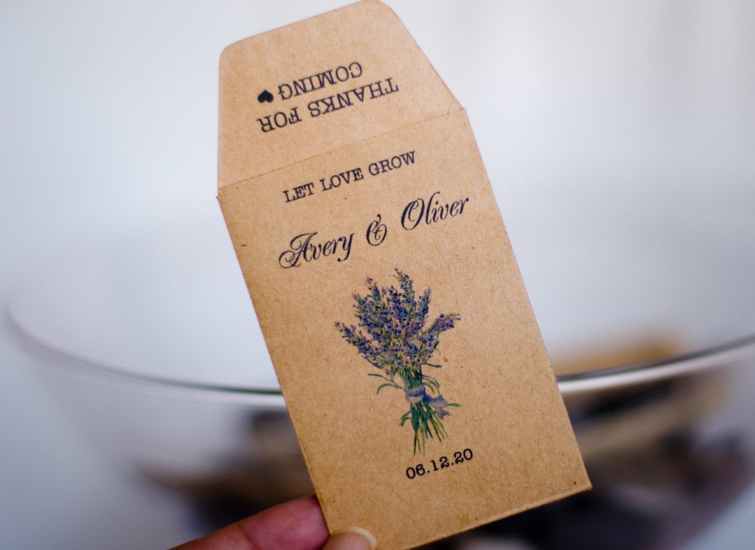 Lavender Seed Packets, Custom Seed Packets, Wedding Favors, Lavender ...