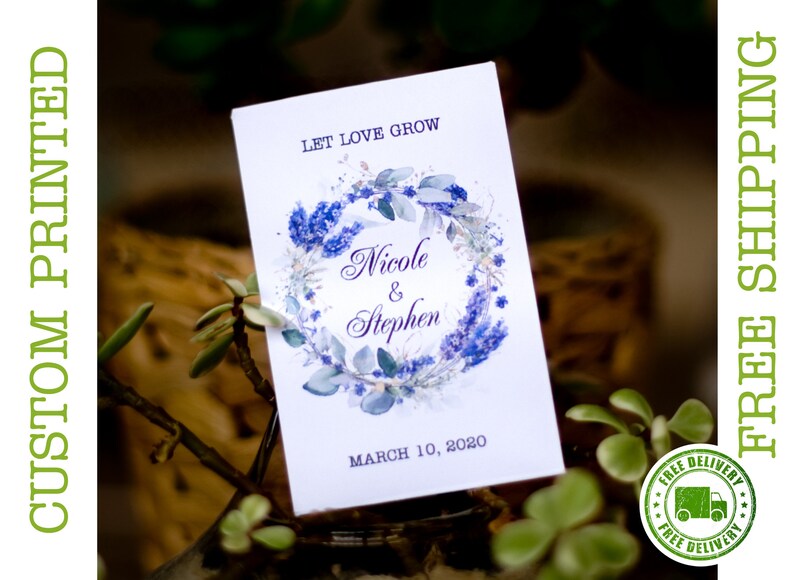 Lavender Greenery Seed Packets Let Love Grow Custom Seed | Etsy