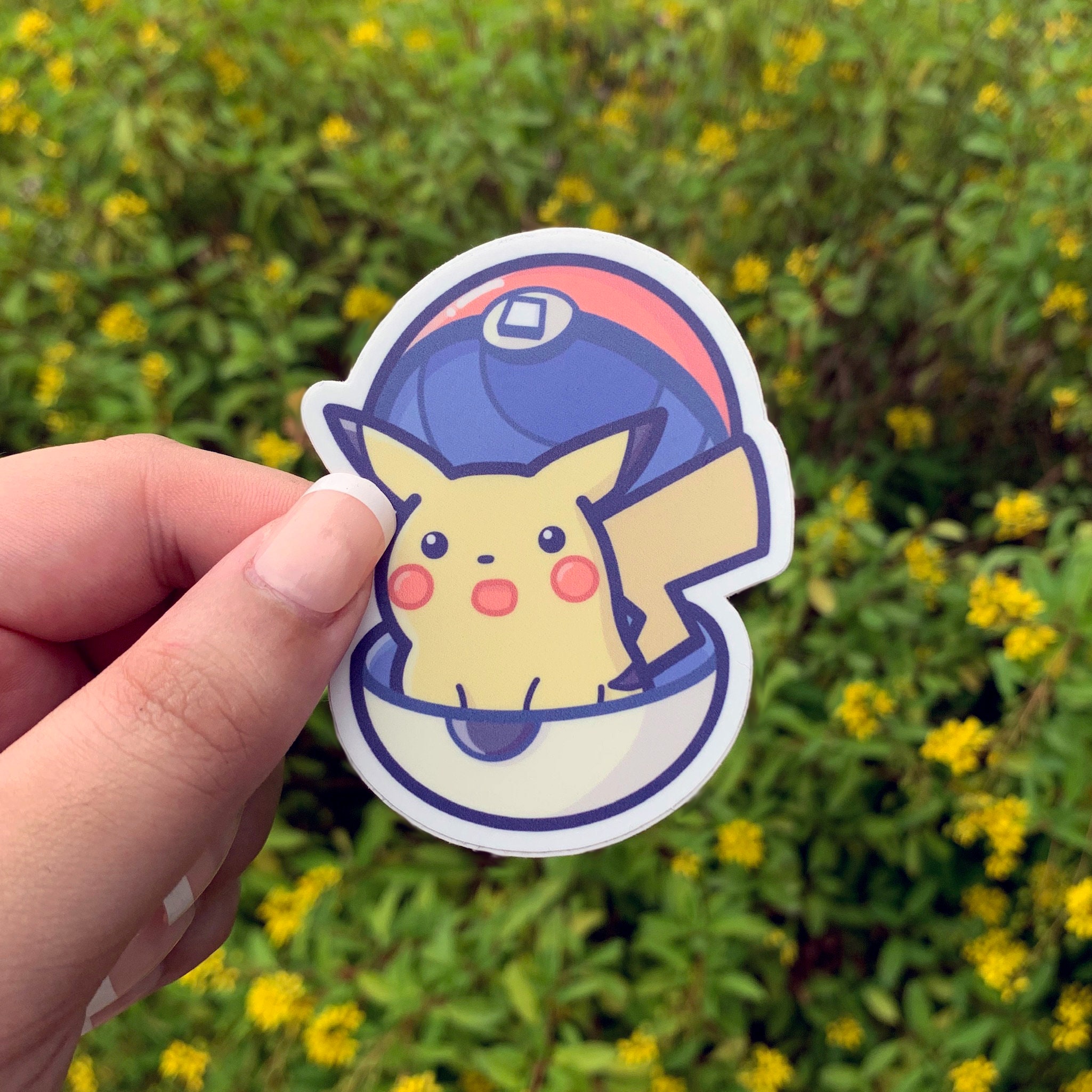 Stickers Waterproof Vinyl Decal Pokemon Cute Pikachu Sticker Paper etna ...