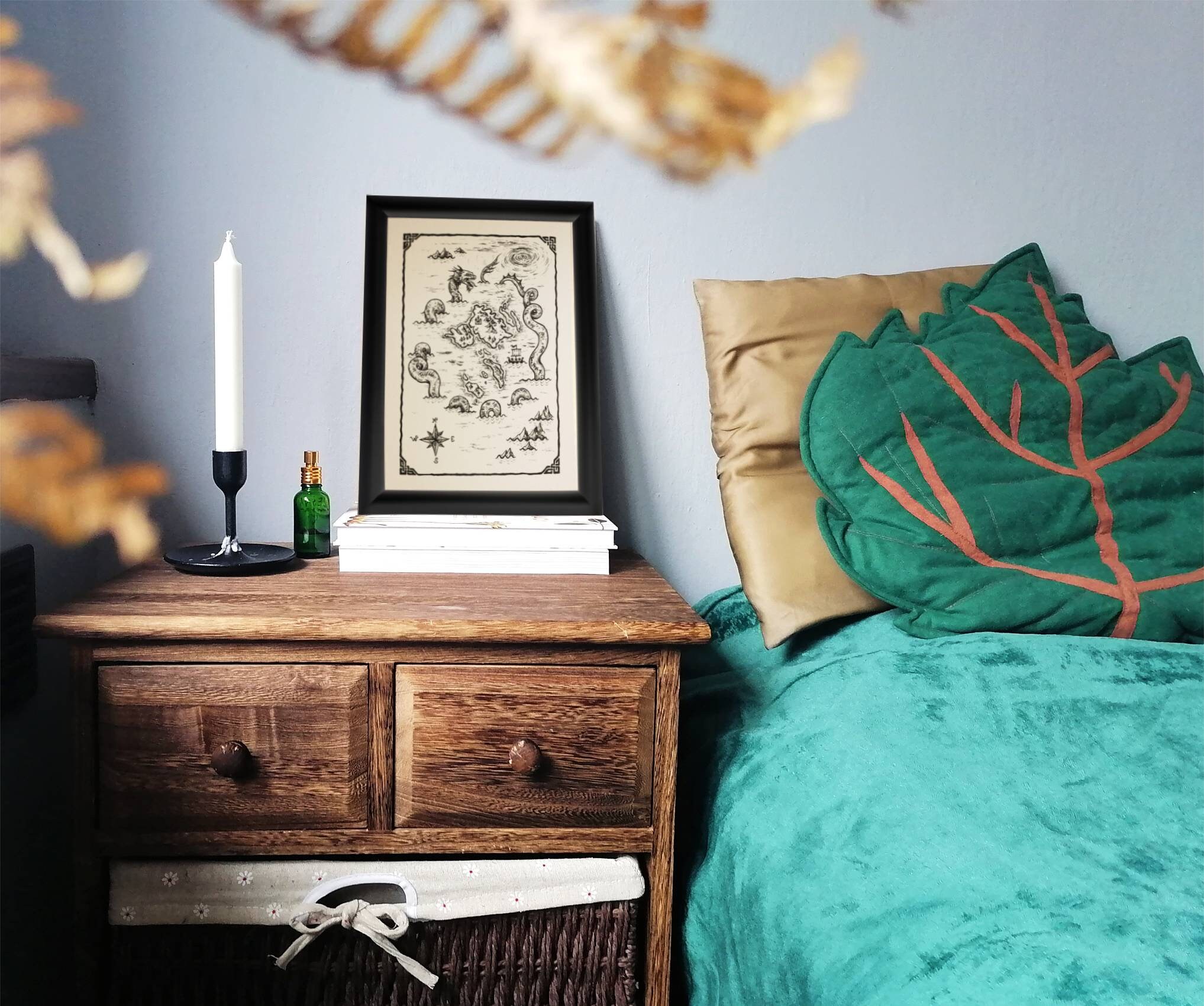 Map With Jormungand From Norse Mythology | Unframed Art Print | Poster ...