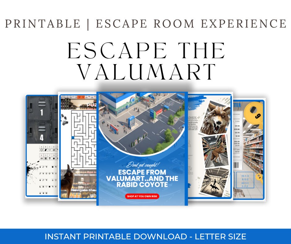 Printable Escape Room Digital Download Supermarket Escape Game Game ...