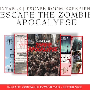 Zombie Apocalypse Printable Escape Room Digital Download Printable Game ...