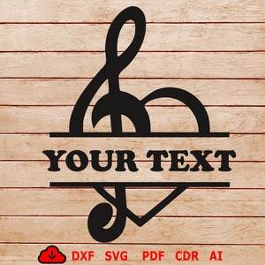 Music Note Split SVG , Music Note Monogram SVG, Music Note SVG Split ...