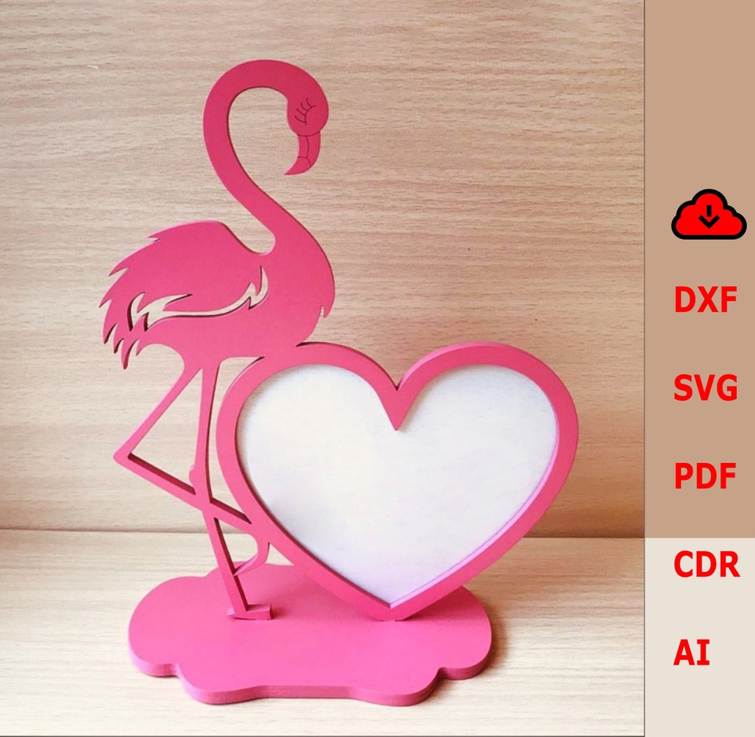 Flamingo Photo Frame Laser Cut , Wooden Picture Frame, Layered Frame ...