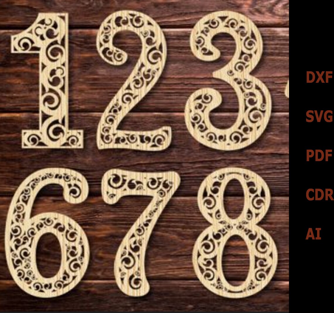 SVG DXF File for All Full Numbers Frame , Laser Glowforge Cuting , SVG ...