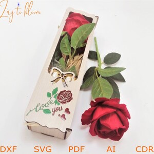 DXF Files for Laser Wooden Roses, Flowers and Gift Box, Vector Projects ...