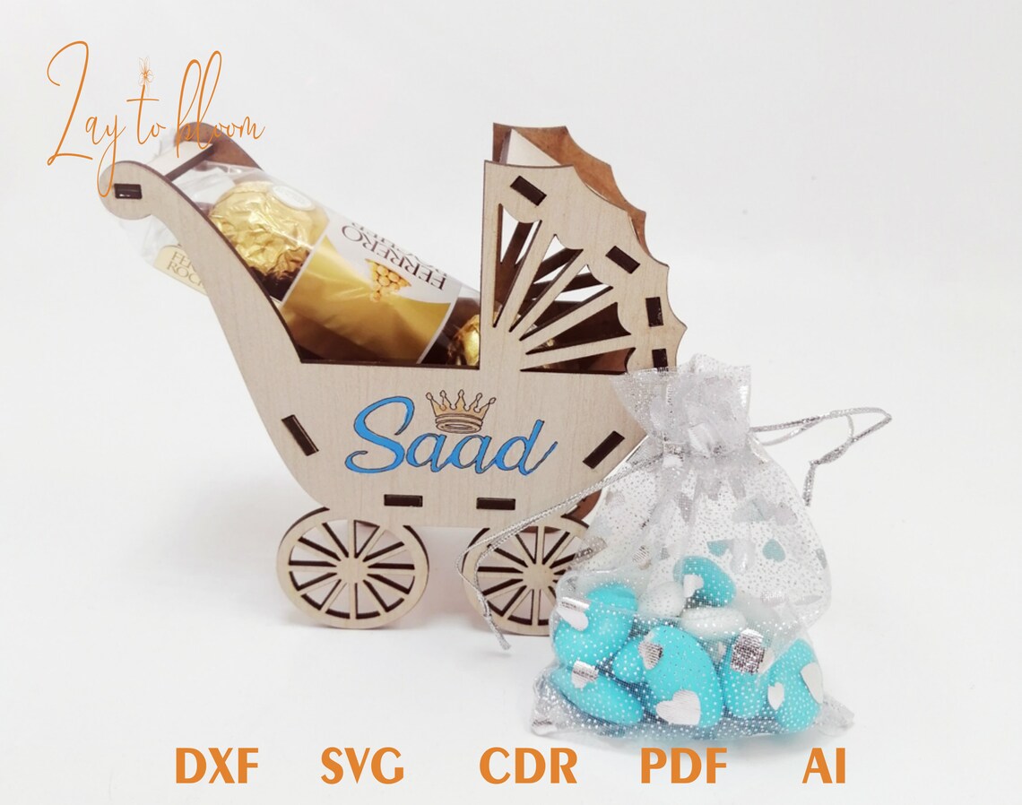 3 Mm Wooden Baby Stroller Svg Dxf Pdf , Baby Svg, Baby Stroller Clipart ...