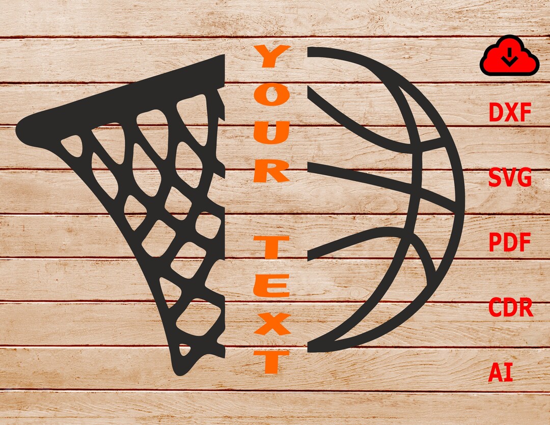 Basketball SVG, Basketball and Hoop Split Monogram Svg Cut File, Svg ...