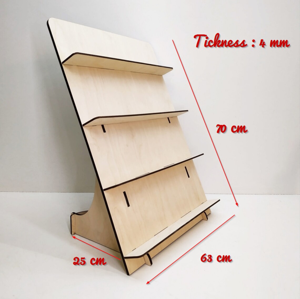 Wooden Display Stand Svg 4mm Laser Cut / Wooden Step Shelf - Etsy