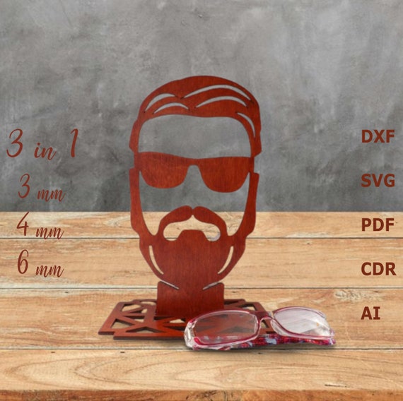 DXF Files for Laser Wooden Sunglasses Display Stand Vector - Etsy