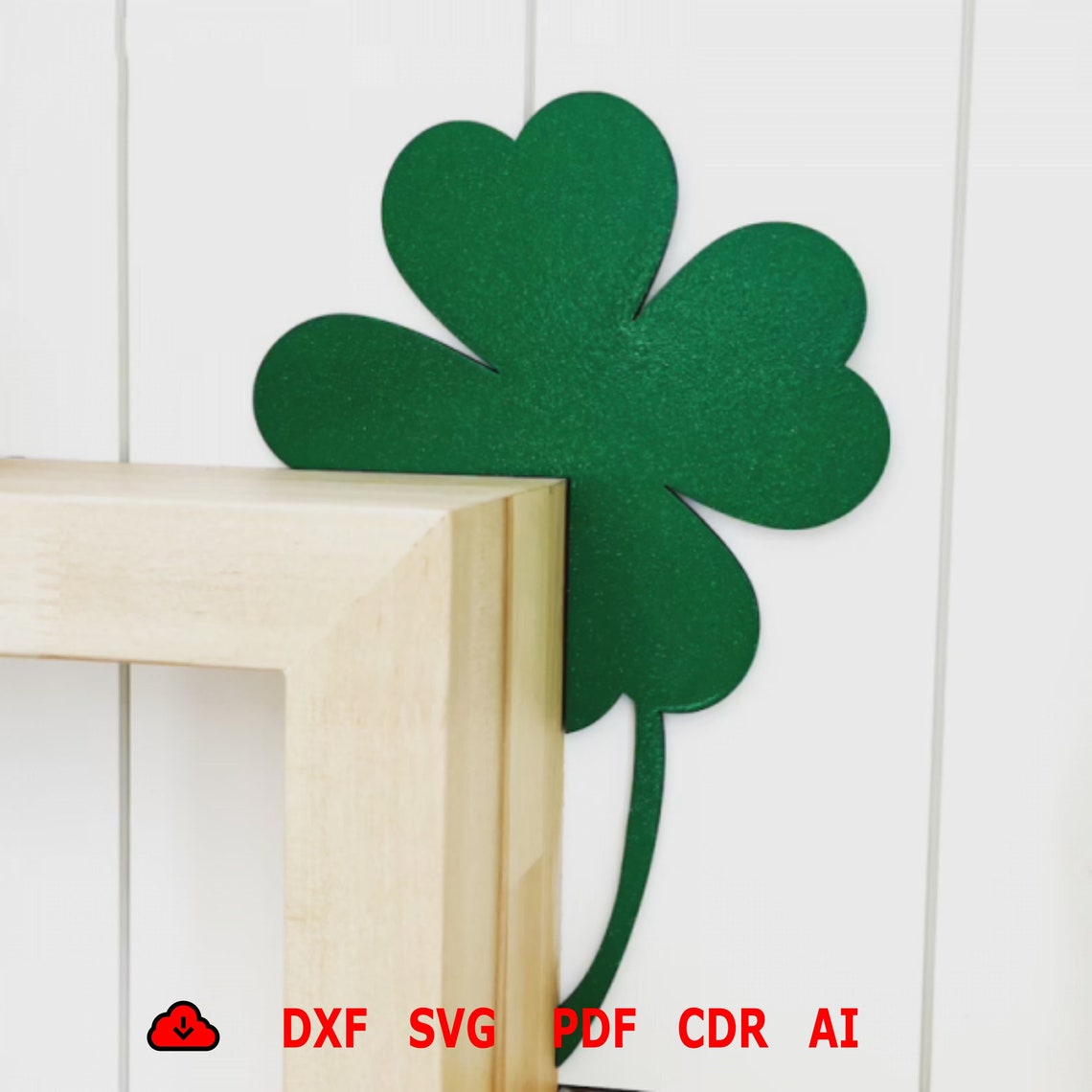 Four Leaf Clover Wood Pattern Corner Decor Laser Cut , ,four Leaf ...