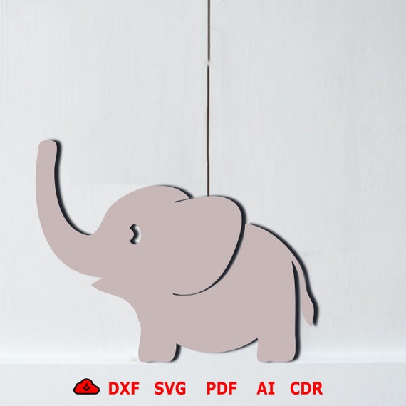 Baby Elephant Wood Pattern Wall Decor Laser Cut Wooden - Etsy