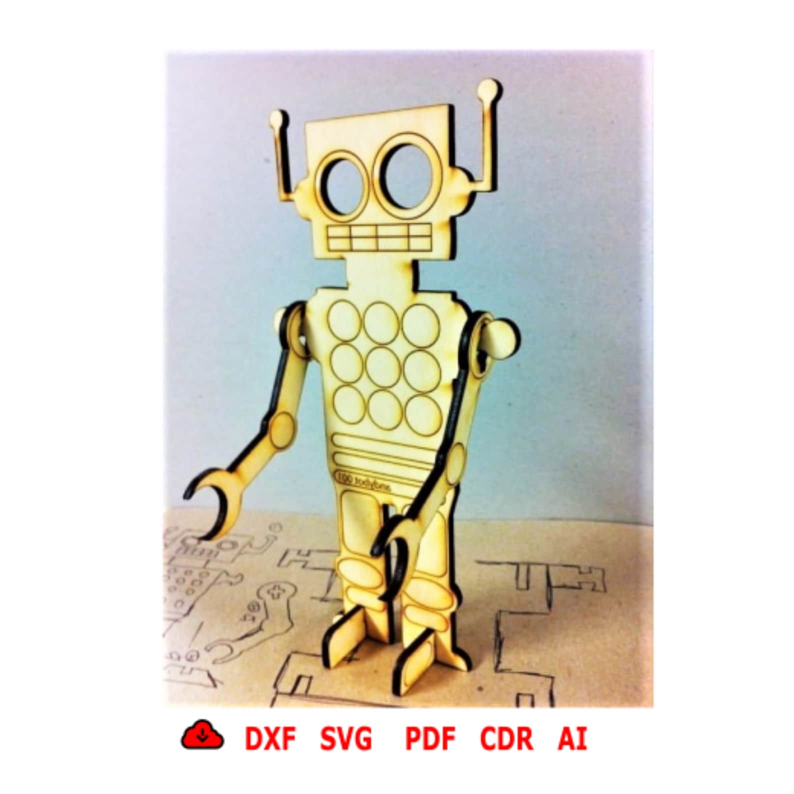 Decorative Robot Laser Cut, Robot Bundle Craft Svg, Robot Table Decor ...