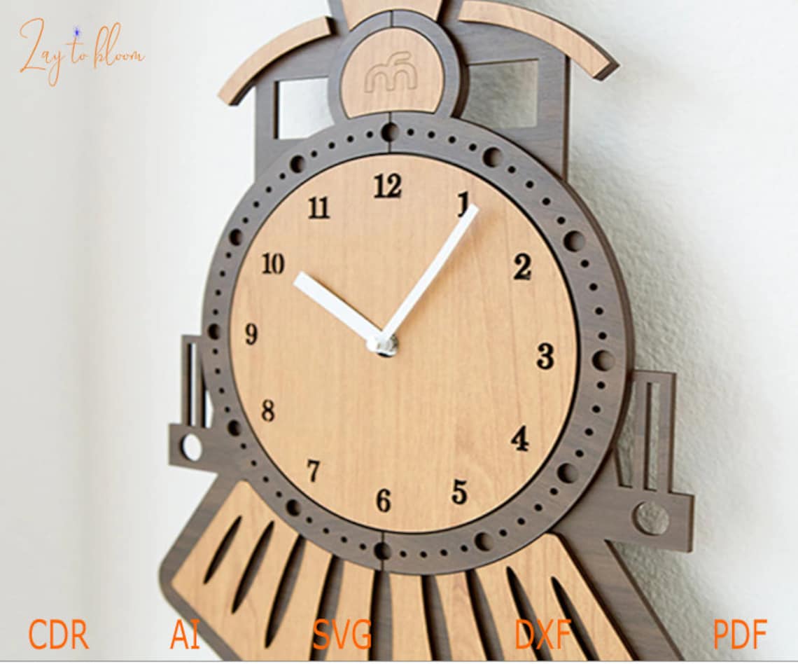 Archivos DXF para reloj de pared de madera láser proyectos | Etsy