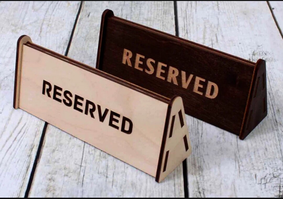 3mm Wooden Restaurant Reserved Table Signs, Cafe Table Card Holders ...