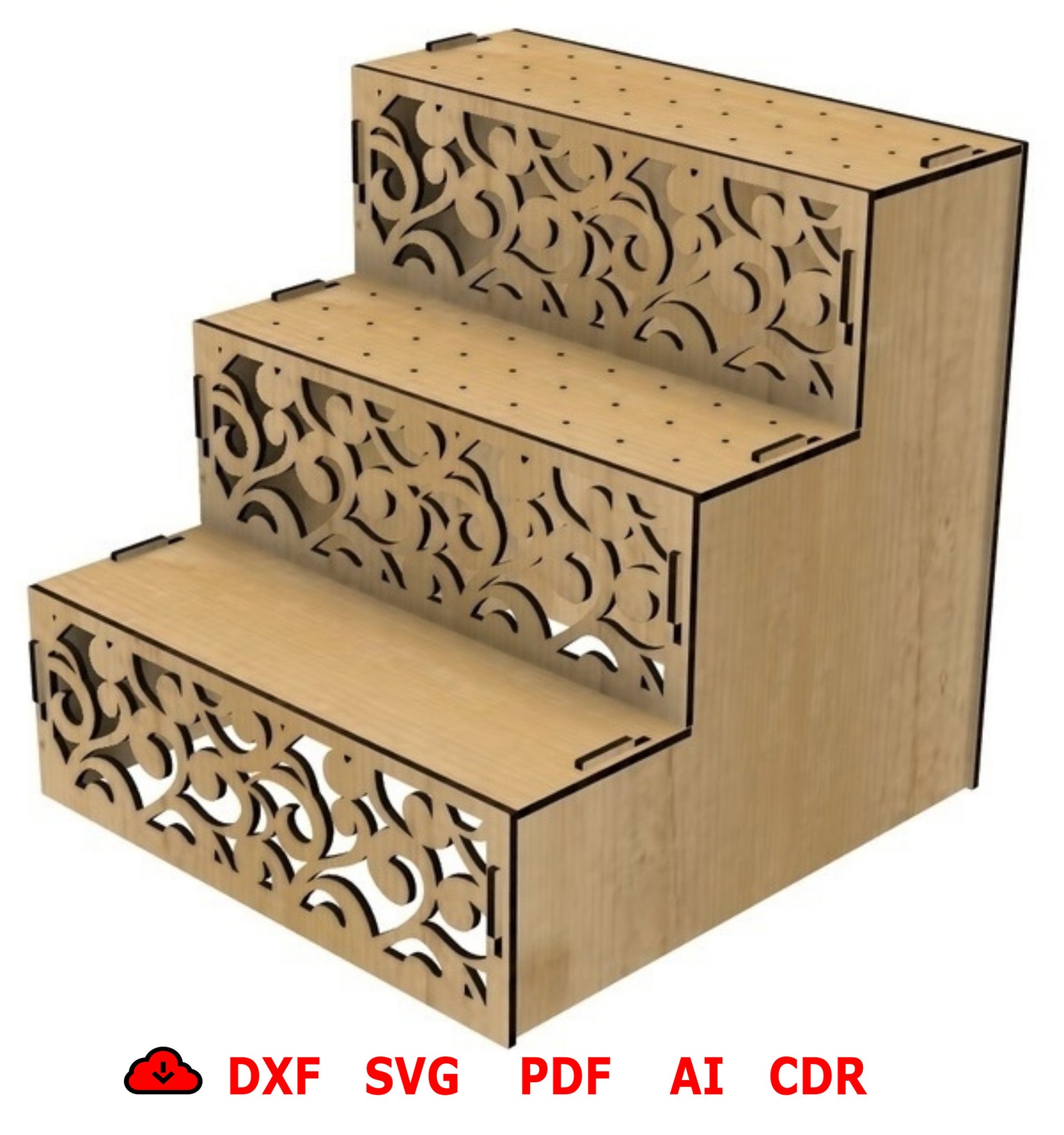 Wooden Display Stand Laser Cut / Wooden Step Shelf Laser Cut / - Etsy