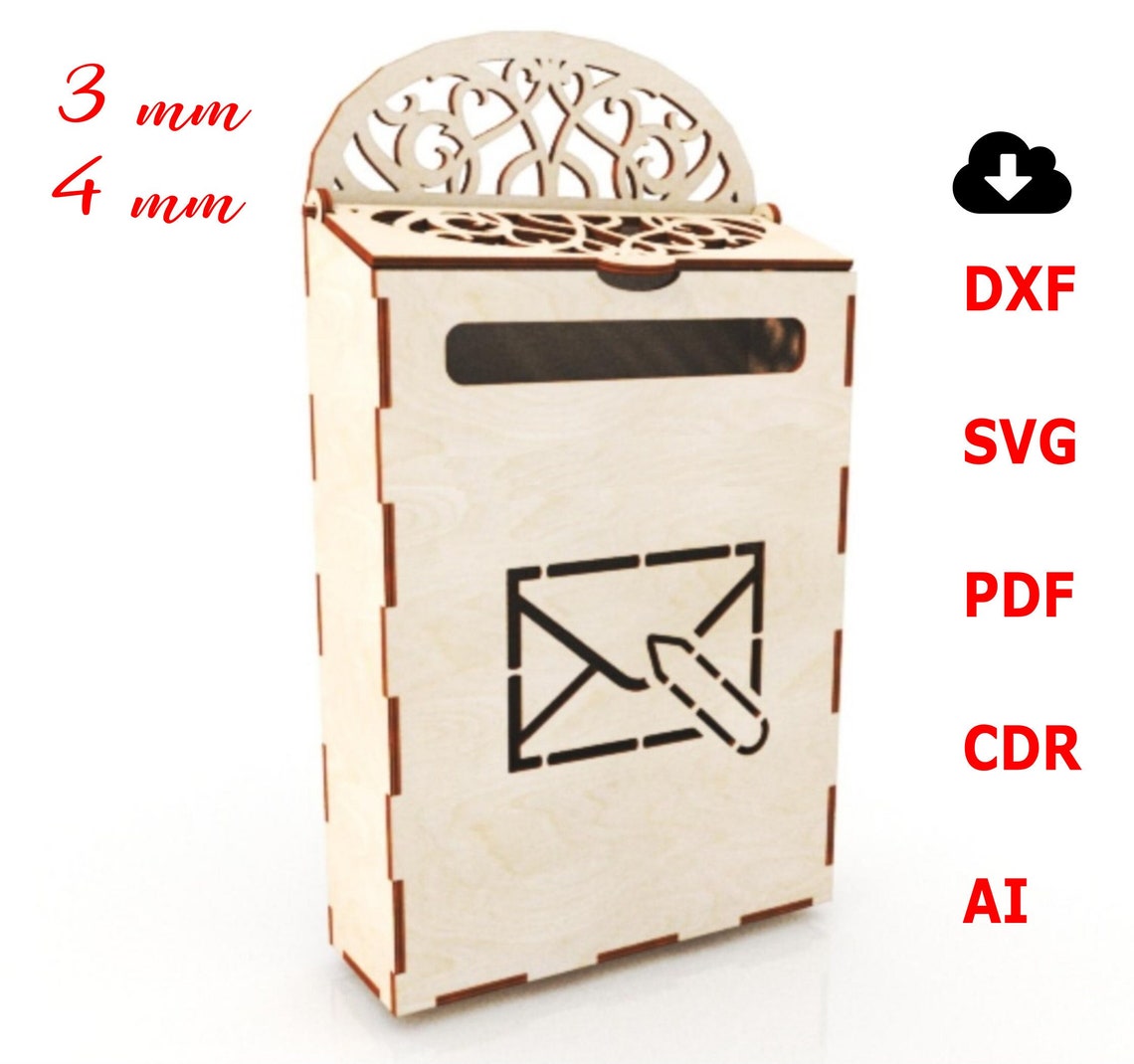 Wooden Wall Mailbox Laser Cut, Vector Projects for CNC Router and Laser ...