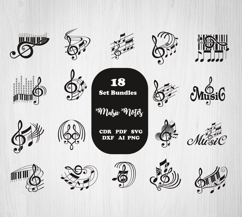 MUSICAL NOTES SVG, Musical Notes Clipart, Music Notes Svg, Musical ...