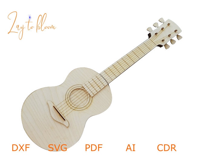 DXF File for Laser Wooden Guitar Gift Box , Vector Projects for CNC ...