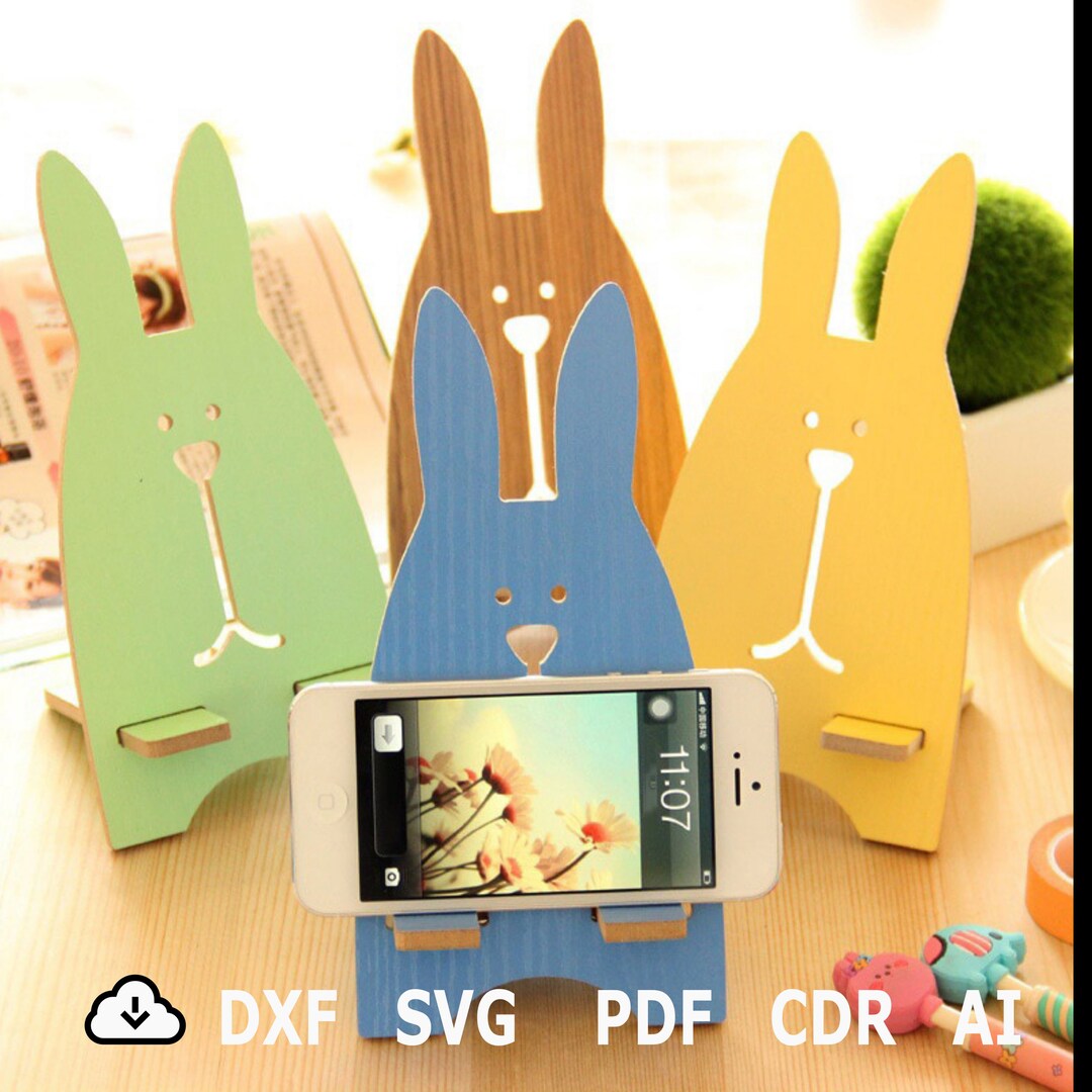 Laser Cut Animal Phone Stand Svg Template Glowforge Cell Phone Holder ...