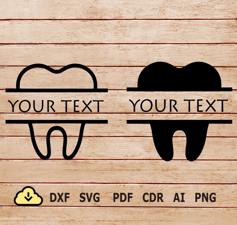 Tooth Monogram Svg, Tooth Model for Personalized Texts and Names, Tooth ...