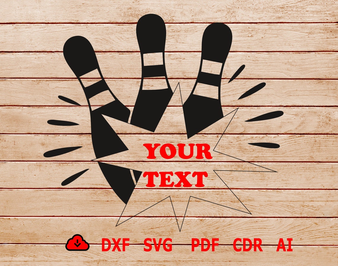 Bowling Pin Svg Cut File, Black Bowling Split Monogram Svg File for ...